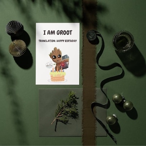 Funny Groot Birthday Card: Guardians of the Galaxy Joke (digital ...