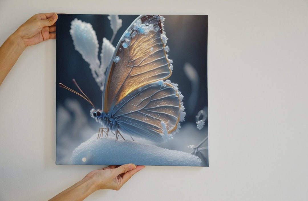 Light Blue Ice Butterfly Falls in the Snow Digital Download Printable ...