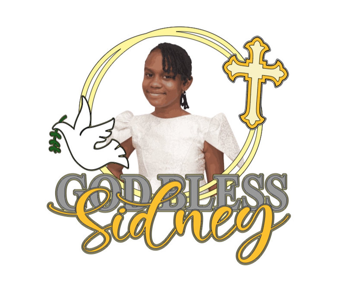 God Bless Your Name & Photo Cake Topper Custom First Communion, Baptism ...