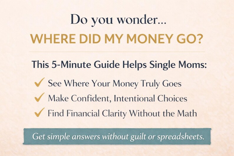 Where Did My Money Go? | 5-minute Money Guide for Single Moms | Easy ...