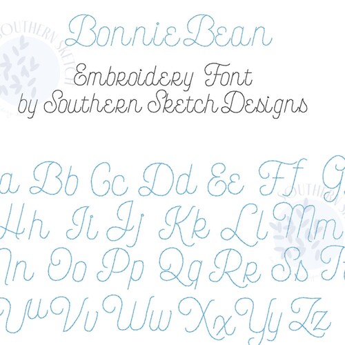 Classic Cursive Bean Stitch Vintage Stitch Machine Embroidery - Etsy