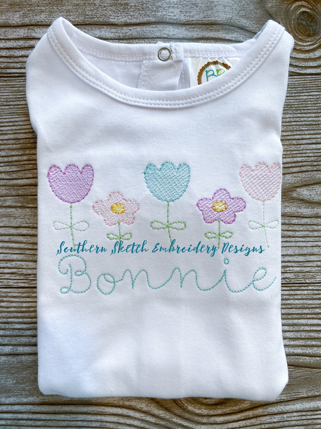 Spring Flowers Sketch Fill Stitch Machine Embroidery Digital Design ...