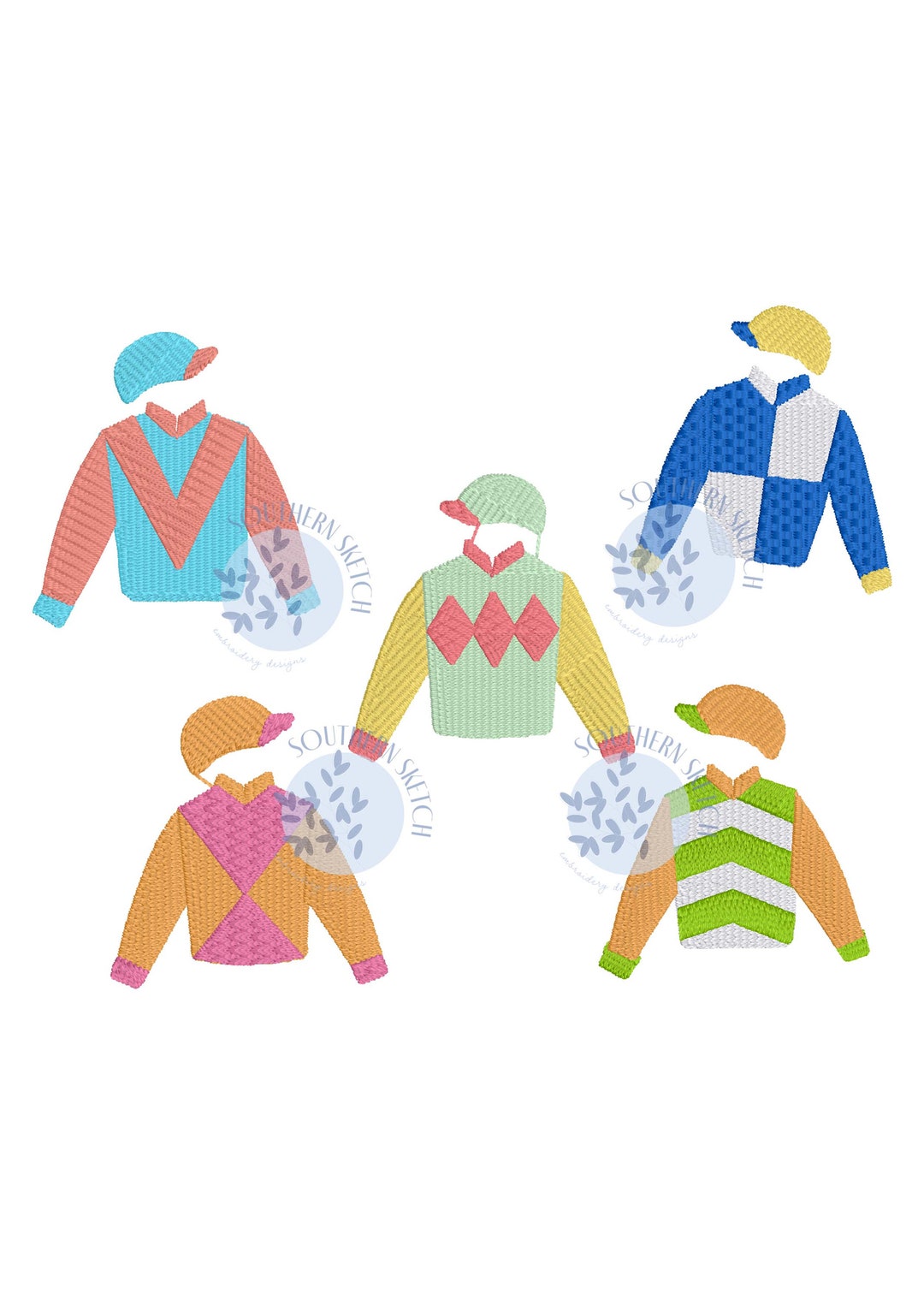 Mini Fill Stitch Horse Derby Jockey Jackets Machine Embroidery Design ...