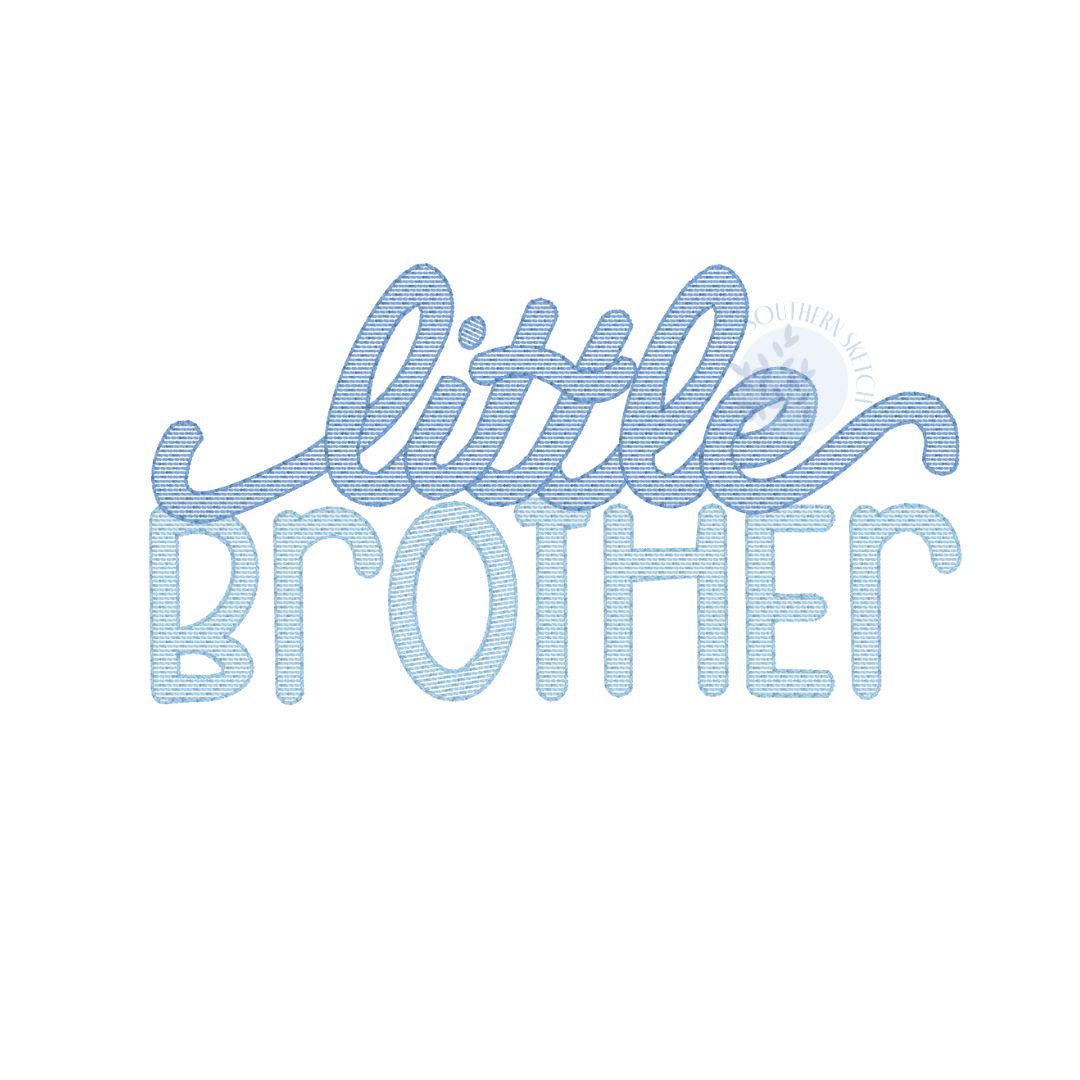 Little Brother Sibling Lettering New Baby Light Fill Quick Gender ...