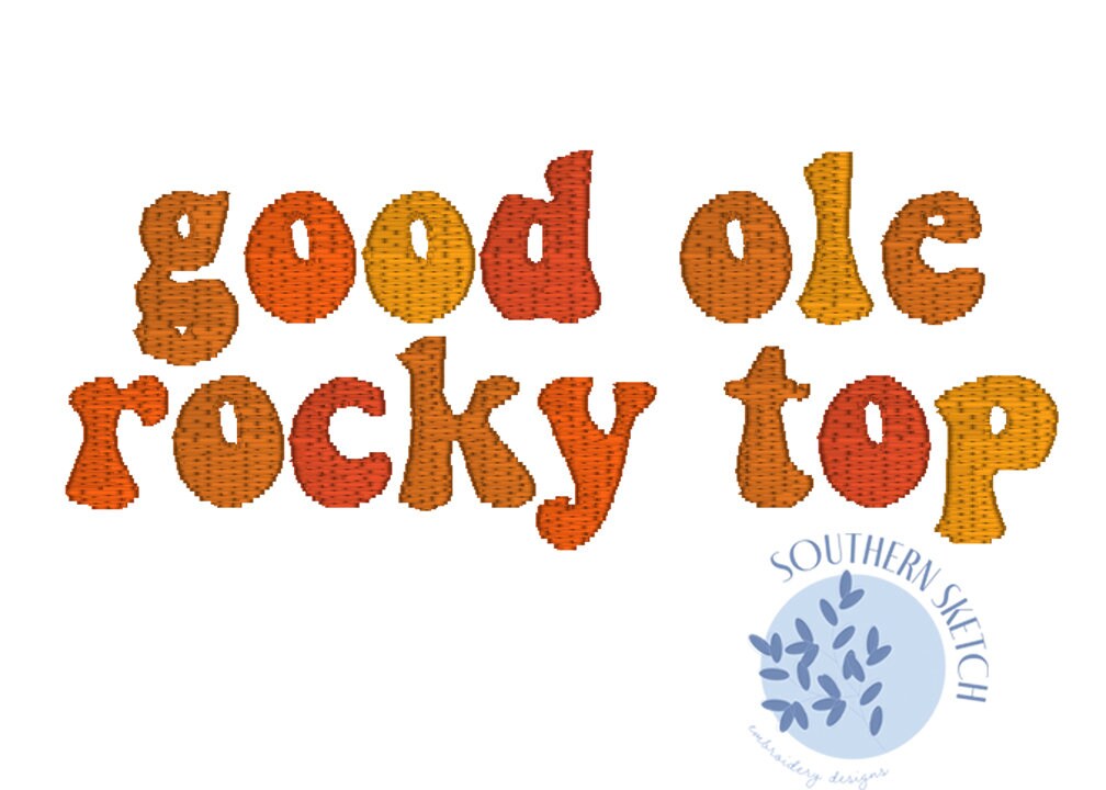 Rocky Top Tennessee Vols Lettering Machine Embroidery Design | Etsy