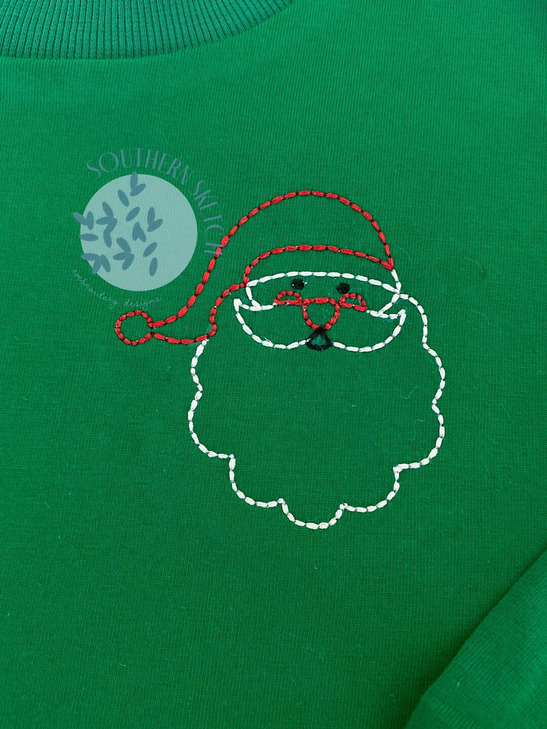 Bean Stitch Santa Simple Outline Christmas Machine Embroidery Design ...