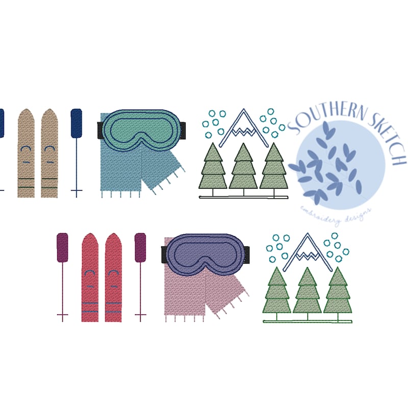 Ski Embroidery - Etsy