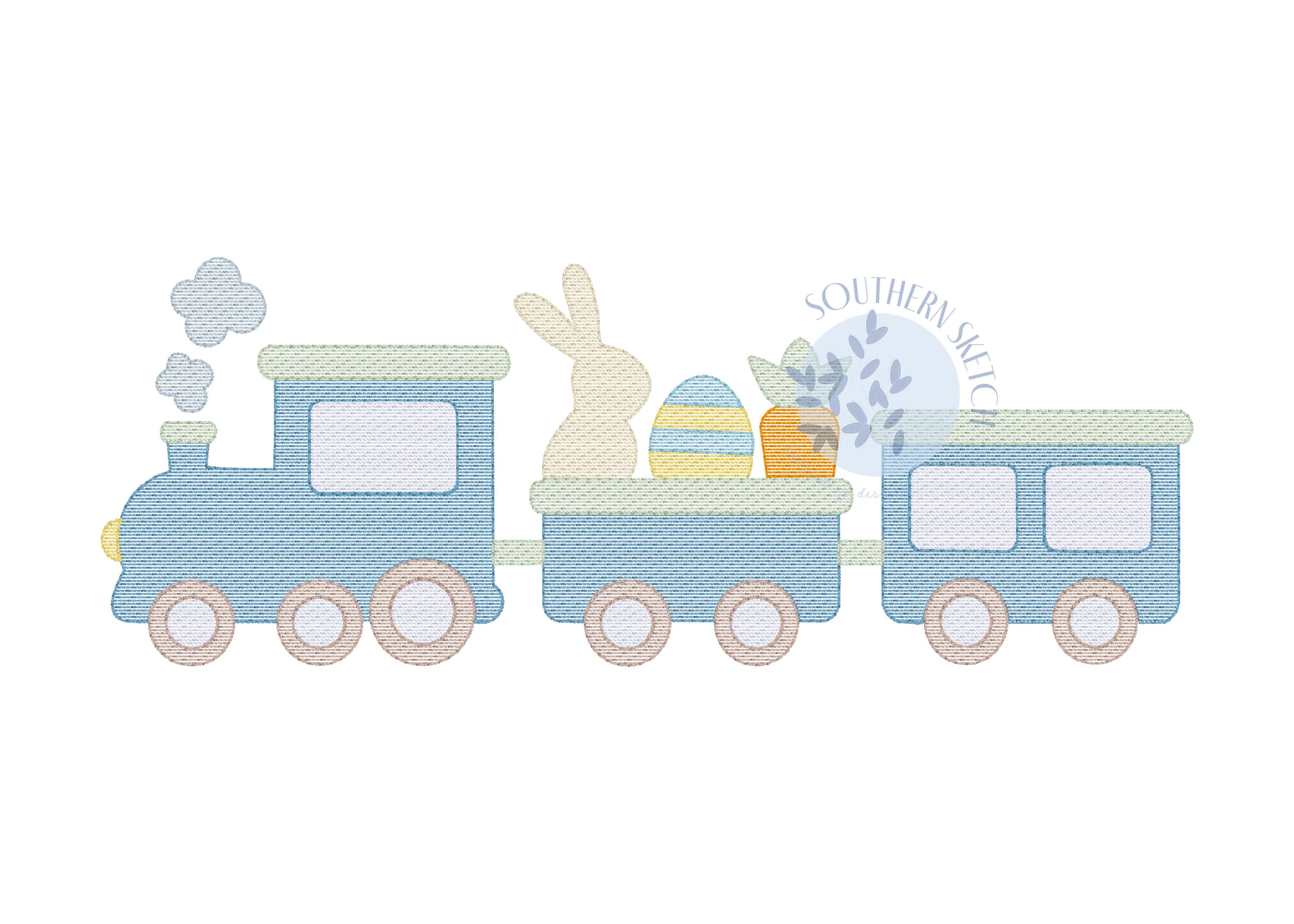 Easter Train Sketch Fill Light Fill Easter Egg Bunny Carrot | Etsy