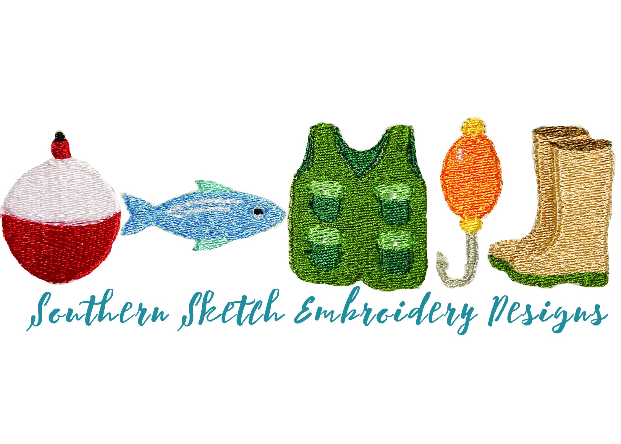 Build Your Own Fishing Designs Fishing Mini Fill Stitch - Etsy