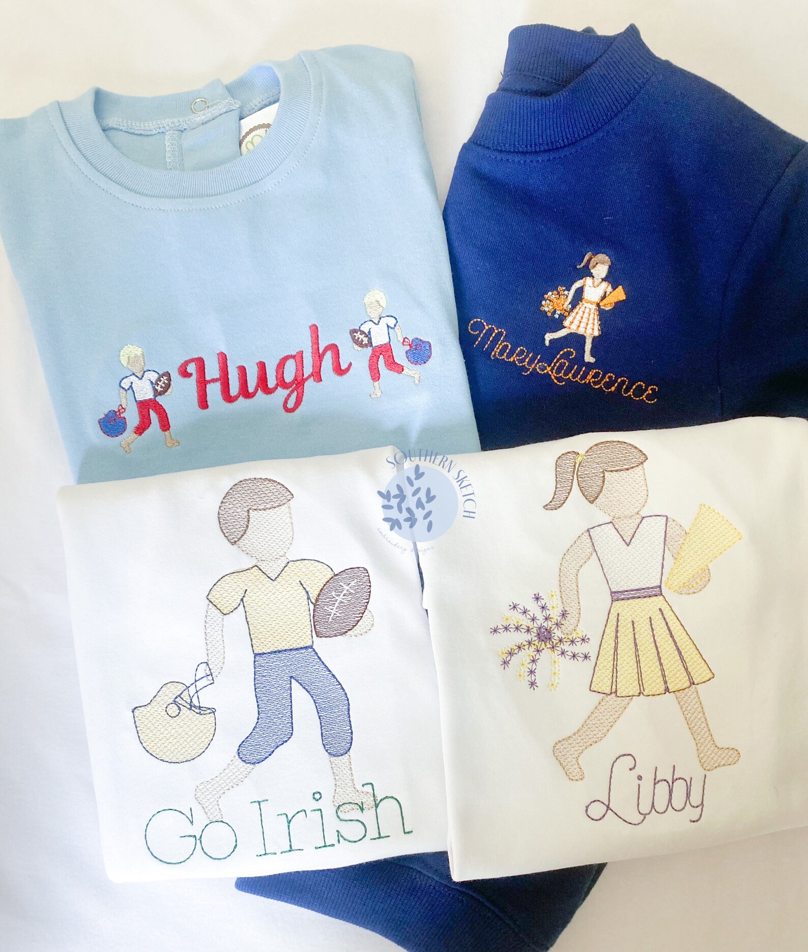 Football Player Cheerleader Bundle Sketch Fill and Mini Fill Stitch ...