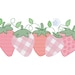 Gingham Strawberry Patch Vine Spring Summer Sketch Light Fill Machine ...