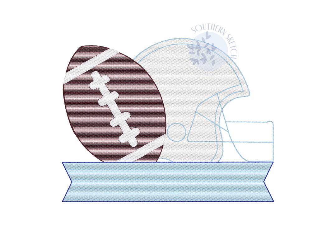 Football Helmet Monogram Frame Sketch Fill Light Fill Quick Stitch Fall ...