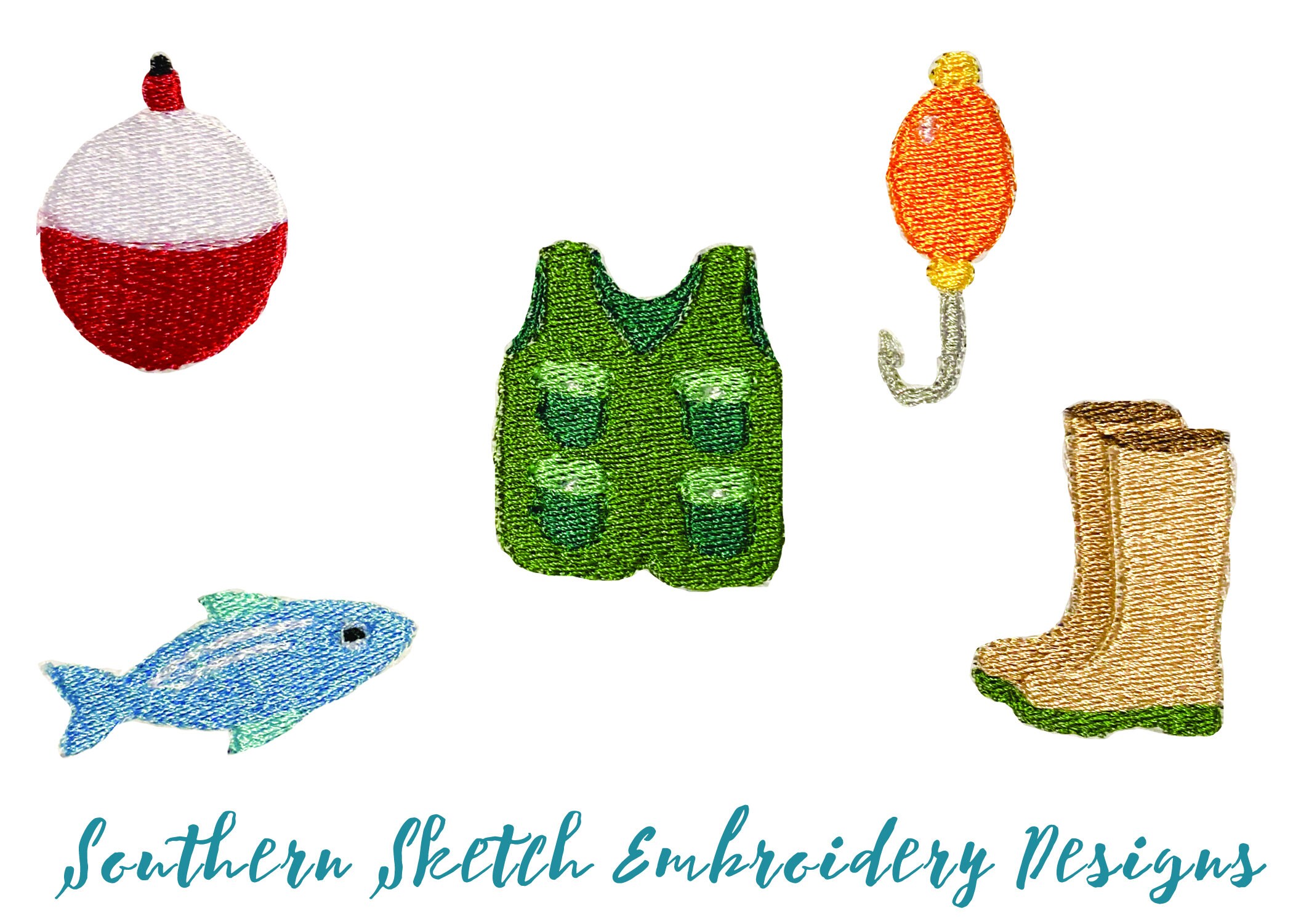 Build Your Own Fishing Designs Fishing Mini Fill Stitch - Etsy