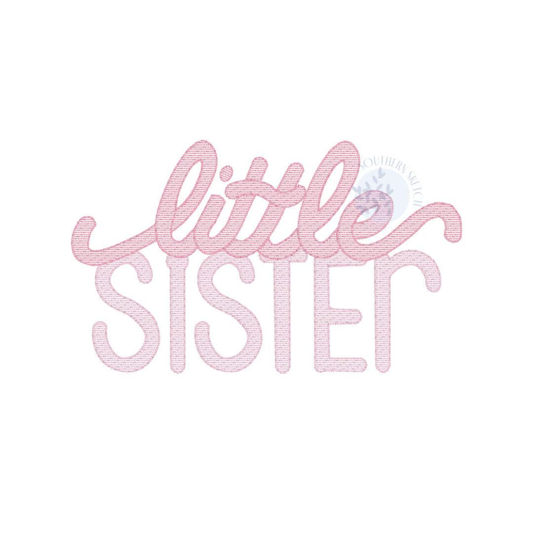 Little Sister Sibling Lettering New Baby Light Fill Quick Gender Reveal ...