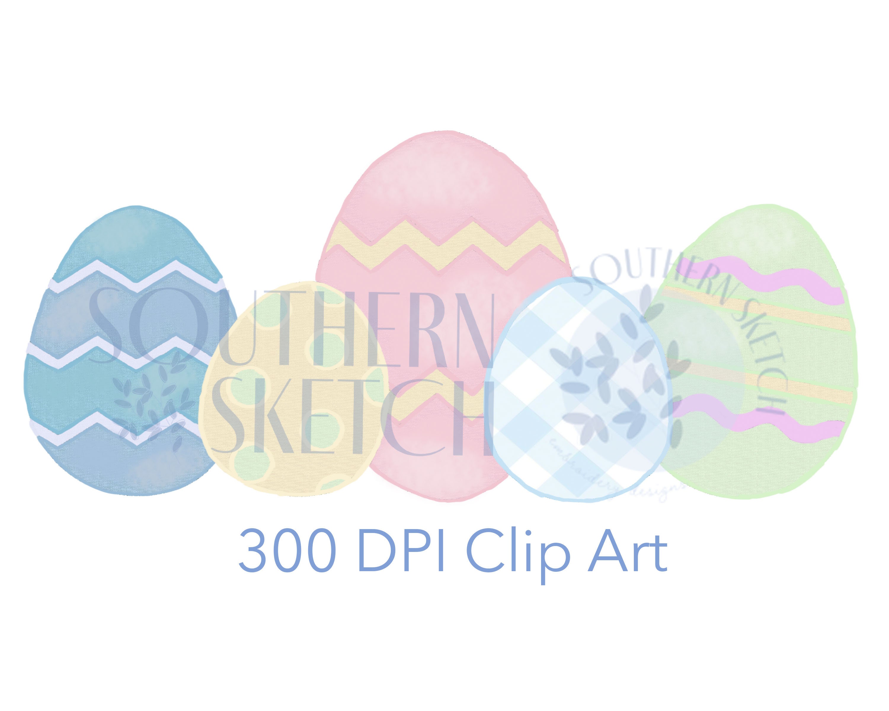 Pastel Easter Eggs Instant Digital Download Watercolor PNG | Etsy