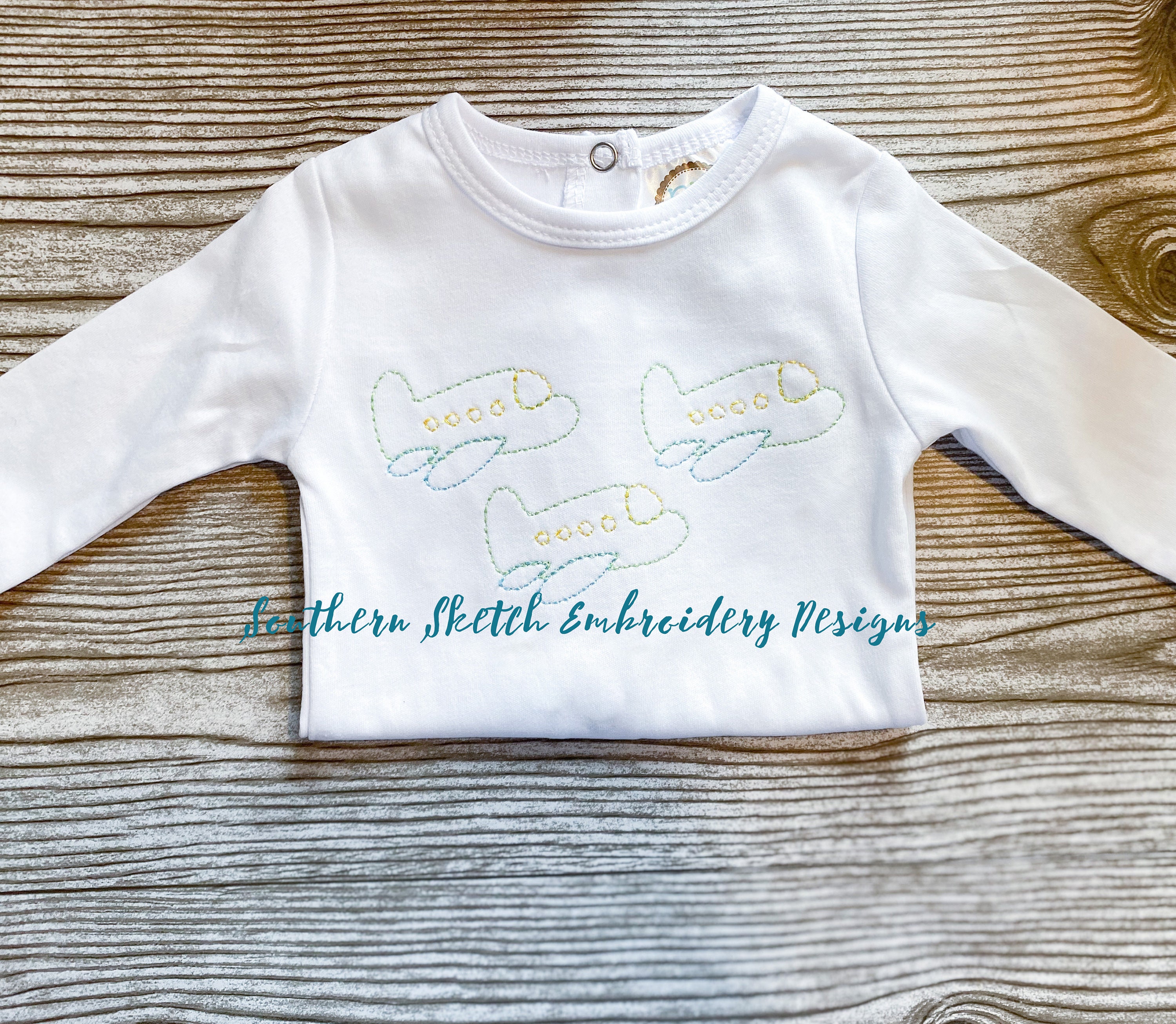 Airplane Bean Stitch Simple Machine Embroidery Design File Quick Stitch ...