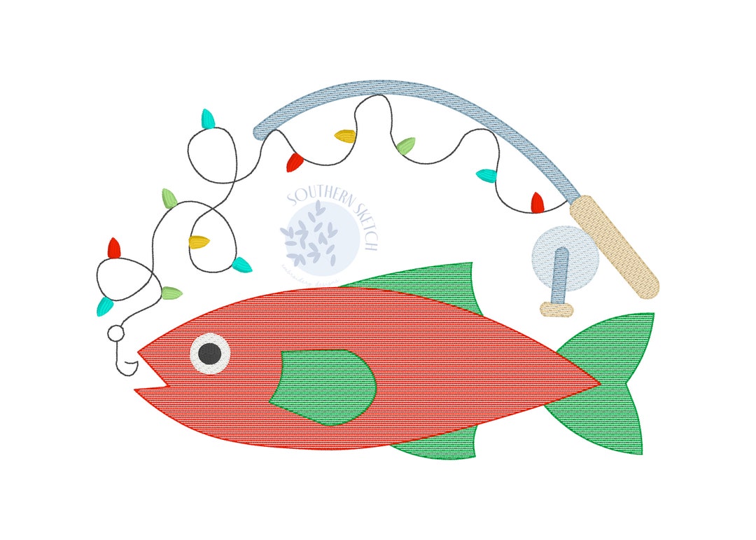 Christmas Fishing Sketch Light Fill Reel Fish Christmas Lights Machine ...