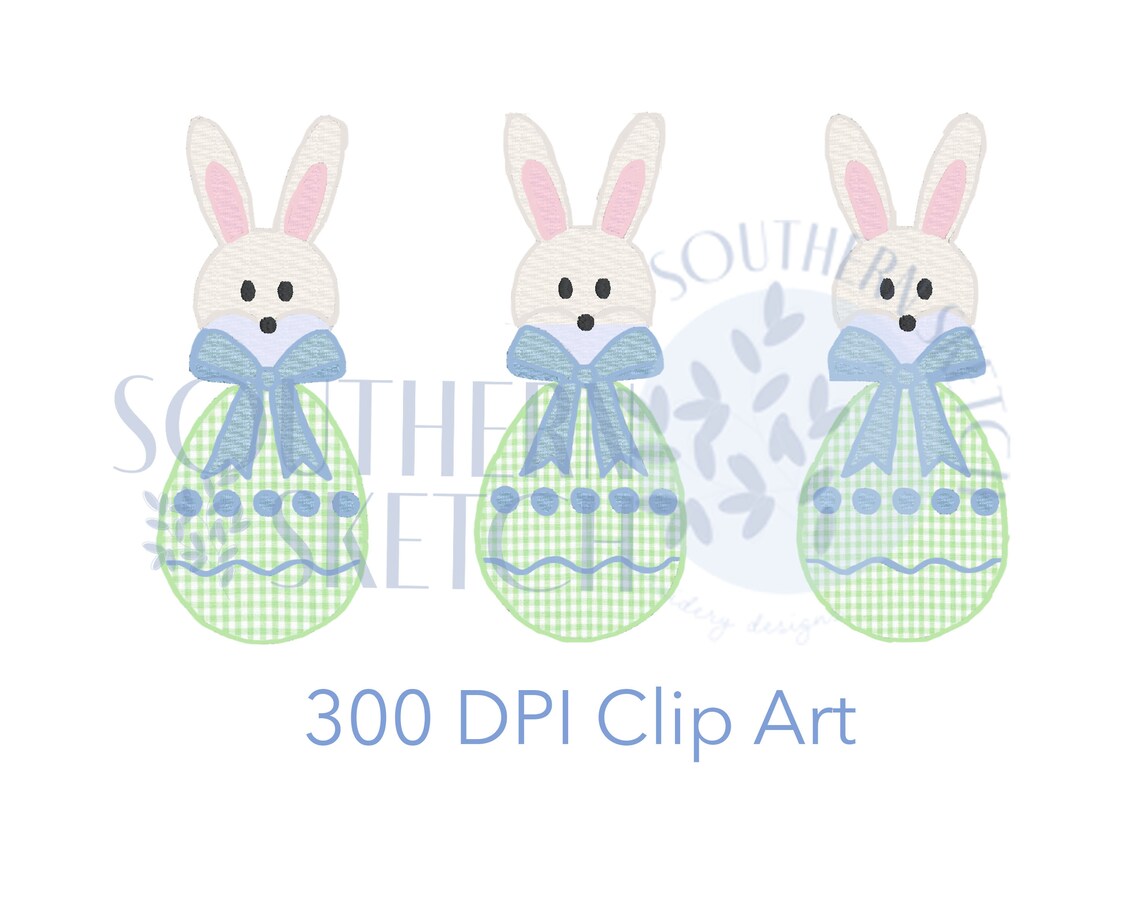 Bow Tie Bunnies Easter Instant Digital Download Watercolor PNG .png ...