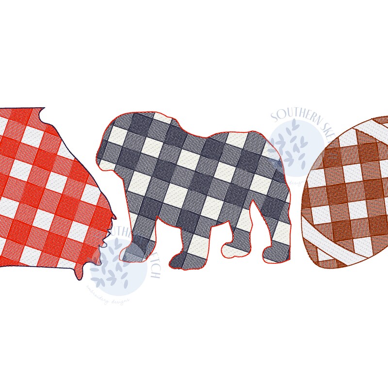 Georgia Bulldogs Embroidery - Etsy