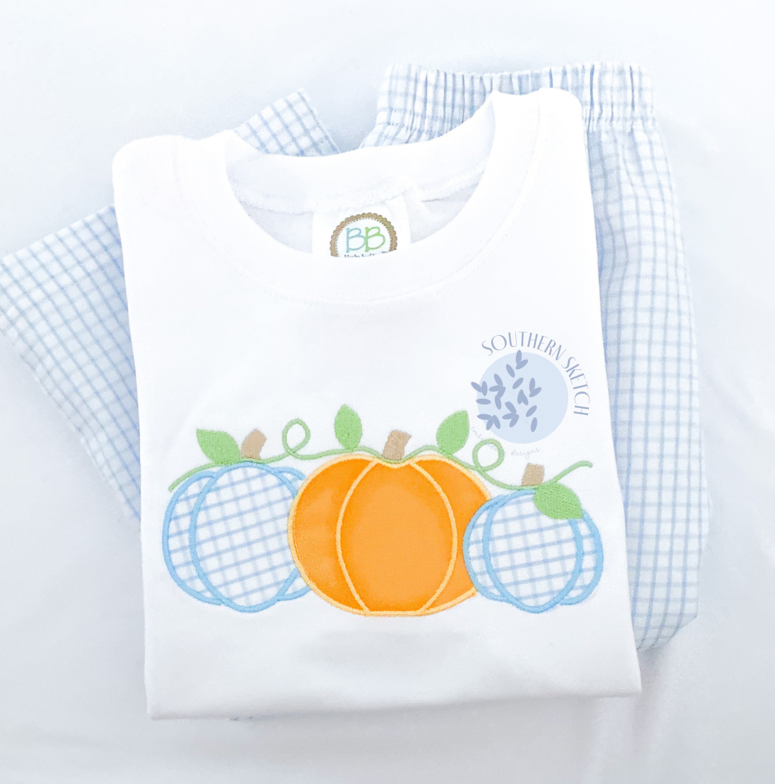 Satin Stitch Appliqué Fall Pumpkin Patch Trio With Vine Machine ...