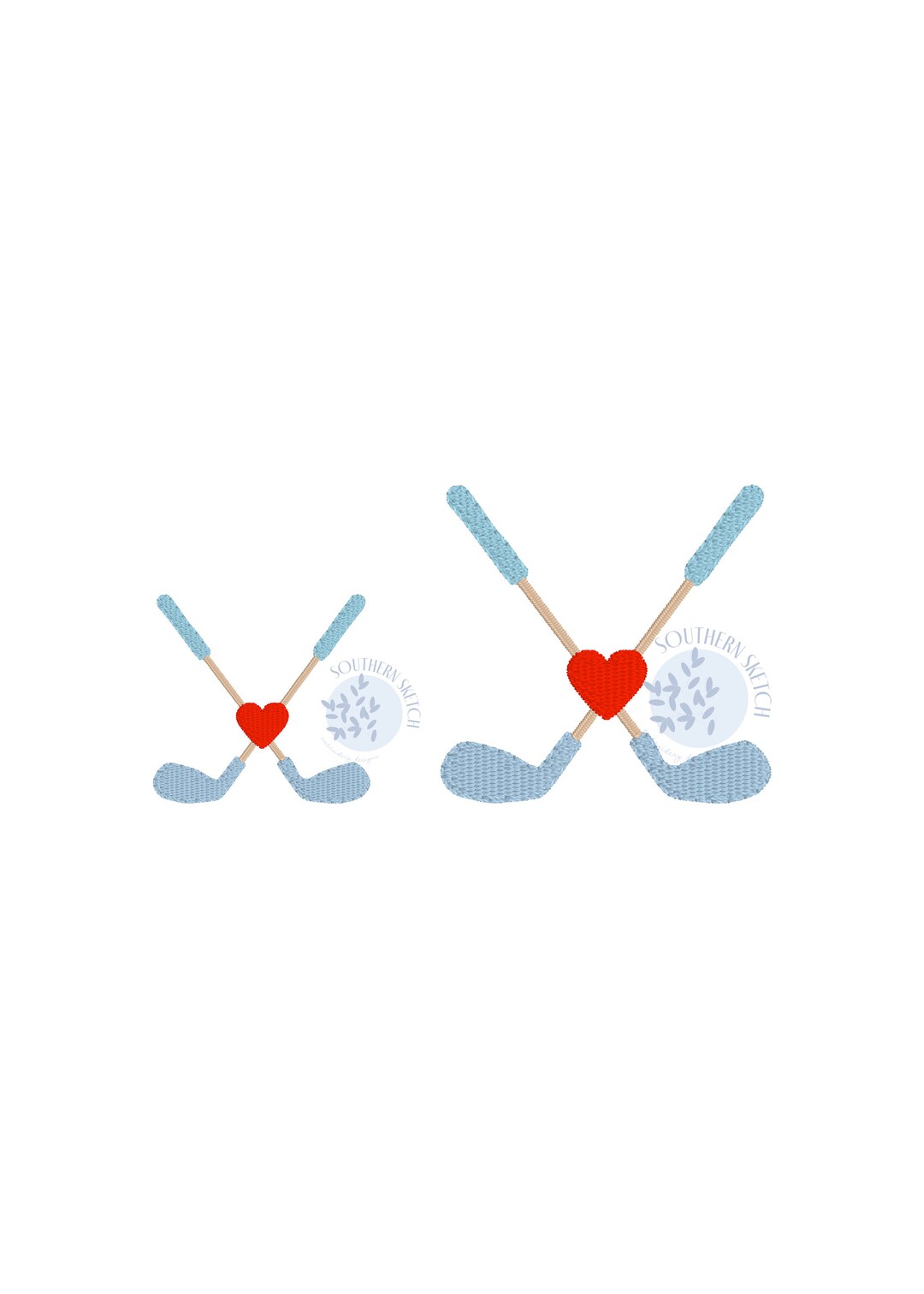 Mini Fill Stitch Heart Golf Cross Clubs Valentine's Day Machine ...