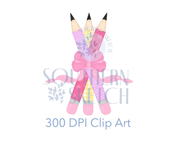 Back to School Bow Pencils Clipart Instant Digital Download - Etsy