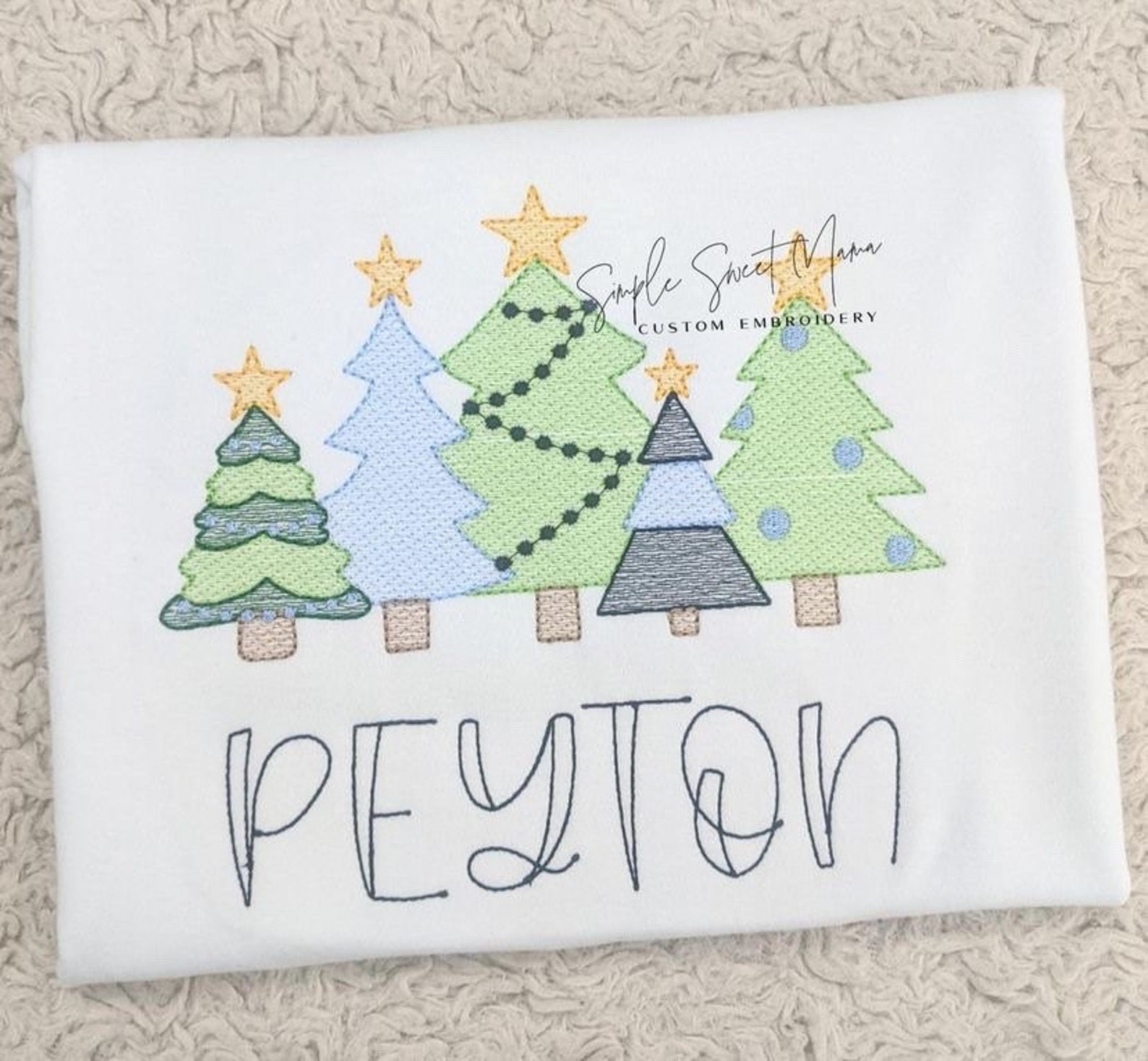 Christmas Tree Patch Sketch Fill Machine Embroidery Design | Etsy