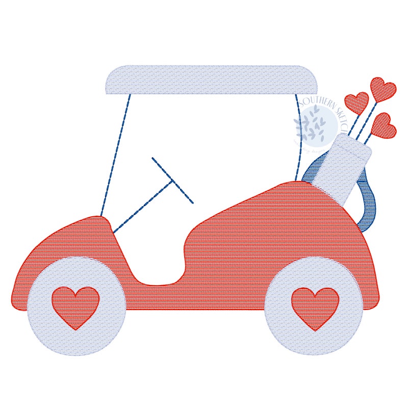 Golf Embroidery Valentines - Etsy