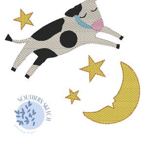 Cow Jumping Over the Moon Nursery Rhyme Newborn Baby Sketch Fill Light ...