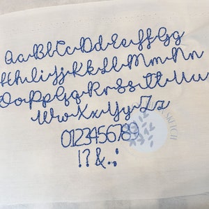 Rosie Script Machine Embroidery Font Bean Stitch Classic Cursive Style ...