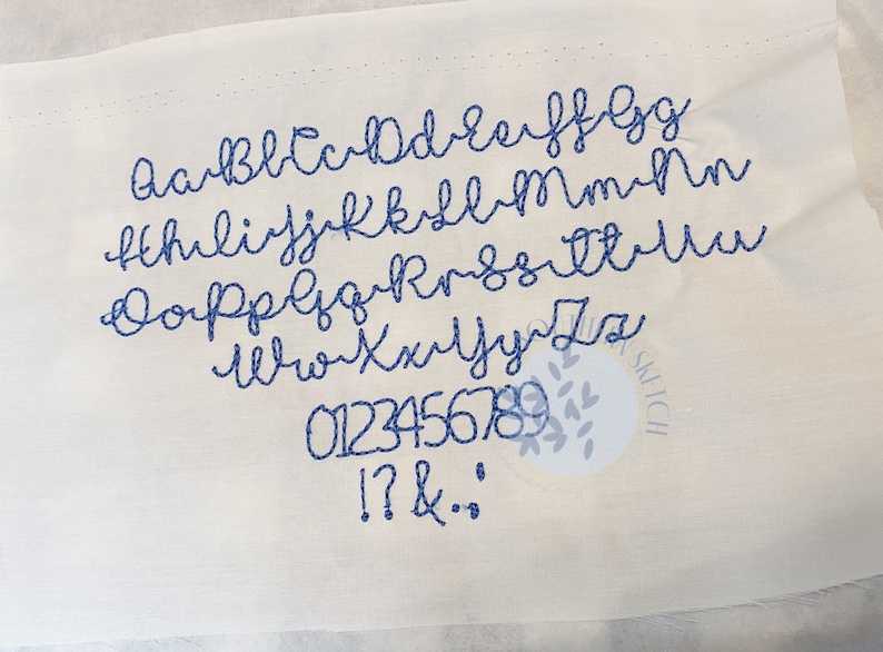 Rosie Script Machine Embroidery Font Bean Stitch Classic Cursive Style ...