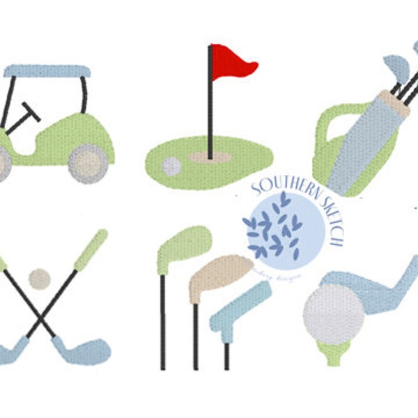 Golf Embroidery Designs - Etsy