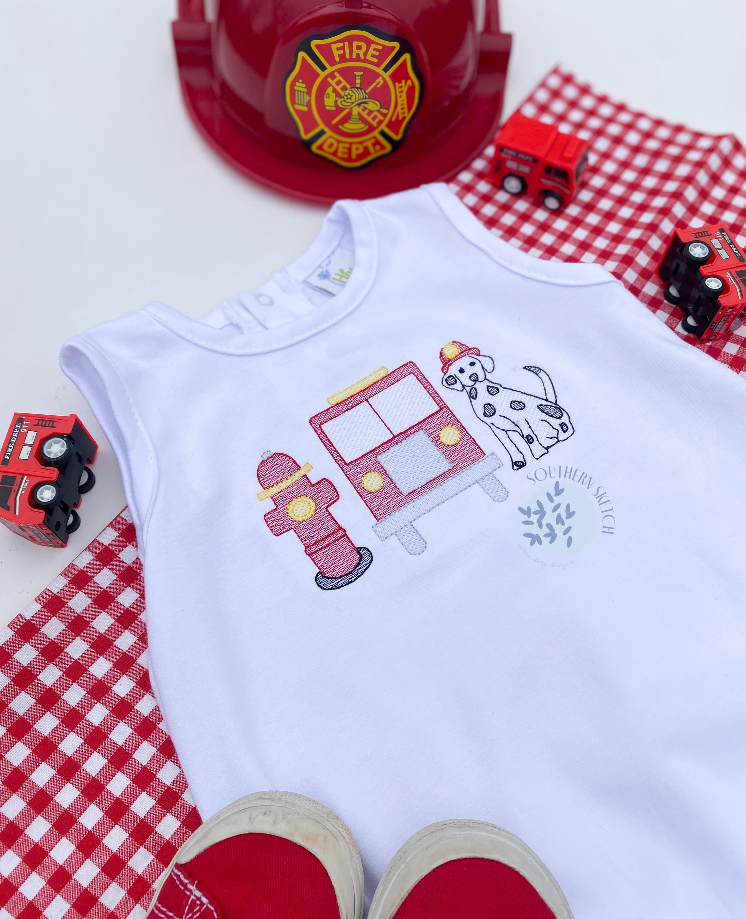 Firetruck Firefighter Dalmatian Sketch Fill Light Fill Summer Boy Girl ...