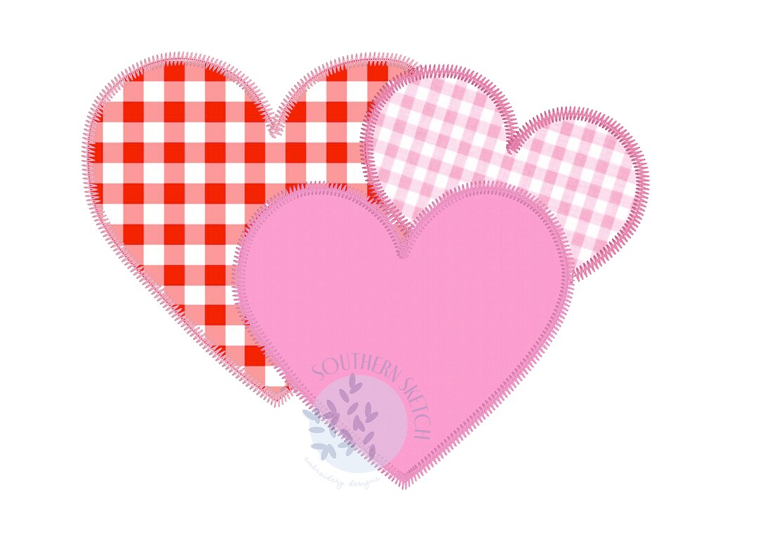 Applique Heart Valentine's Day Zig Zag Stitch Girl Boy Machine ...