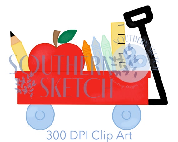 Back to School Wagon Clipart Instant Digital Download - Etsy
