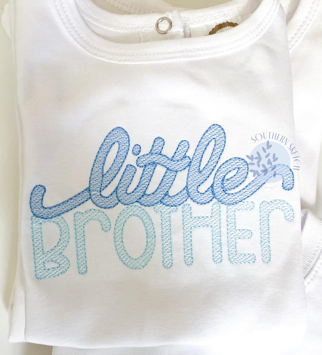 Little Brother Sibling Lettering New Baby Light Fill Quick Gender ...