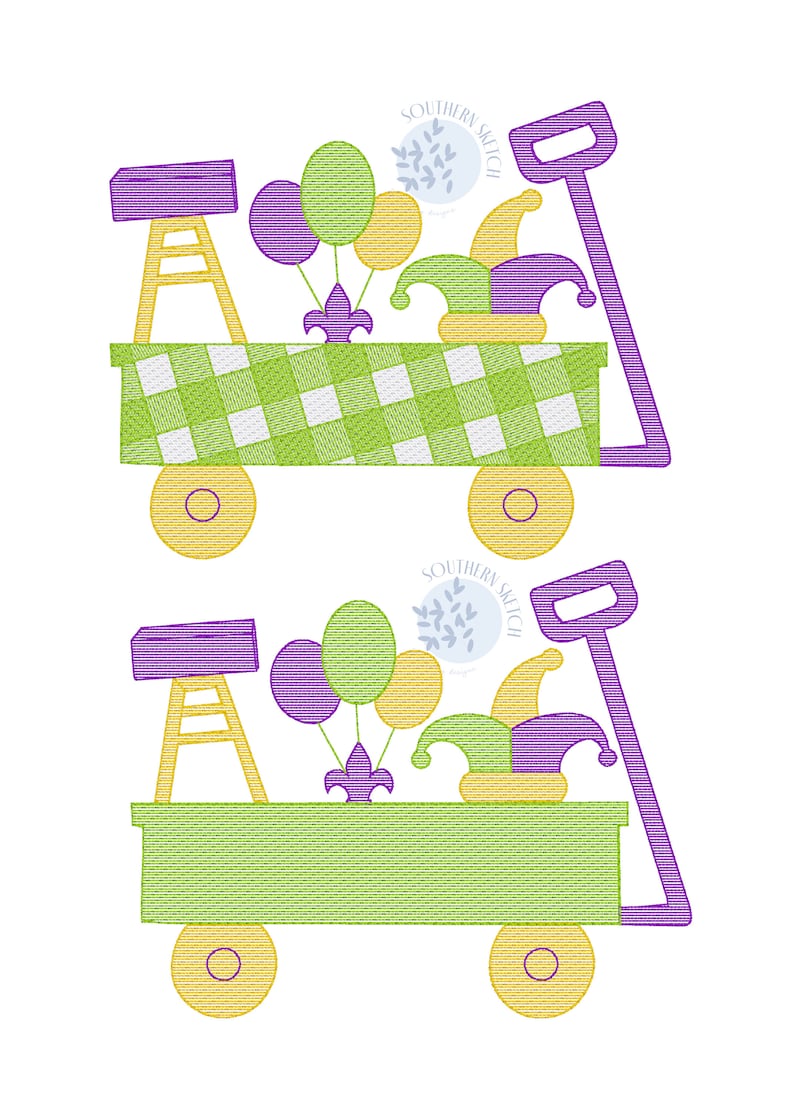 Gingham Mardi Gras Wagon Ladder Balloons Fleur De Lis - Etsy
