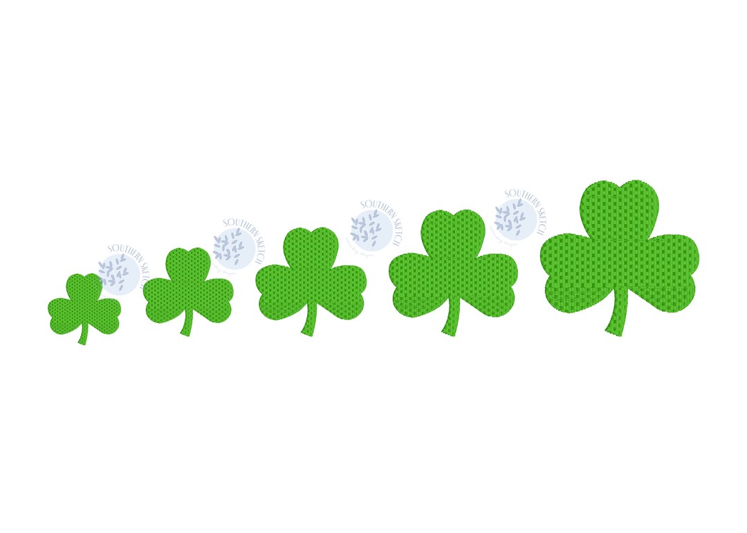 Mini St. Patrick's Day Clover Brick Style Texture Fill Stitch Machine ...