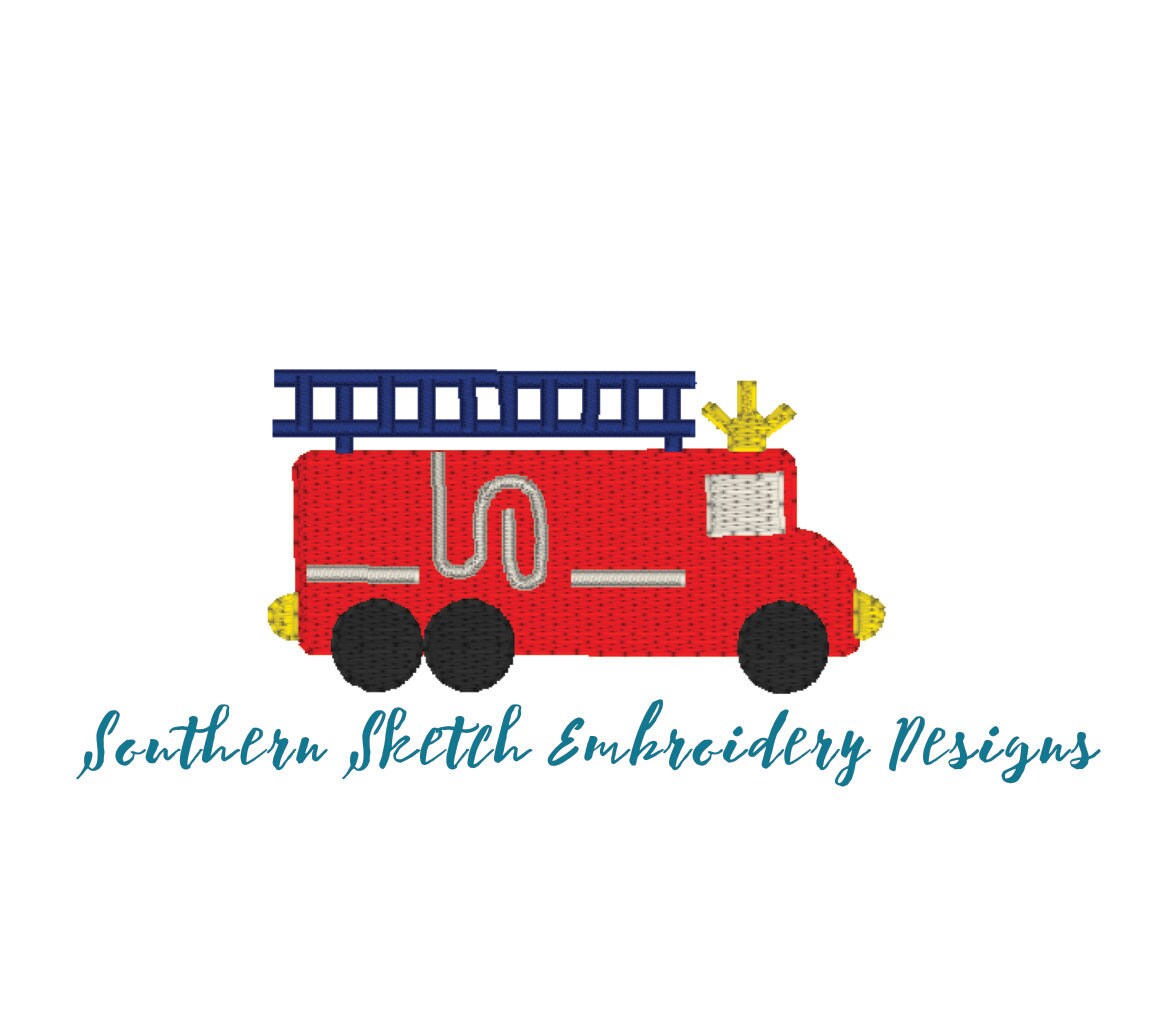 Firetruck Mini Fill Stitch Firefighter Rescue Vehicle With - Etsy