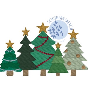 Christmas Tree Patch Sketch Fill Machine Embroidery Design File ...