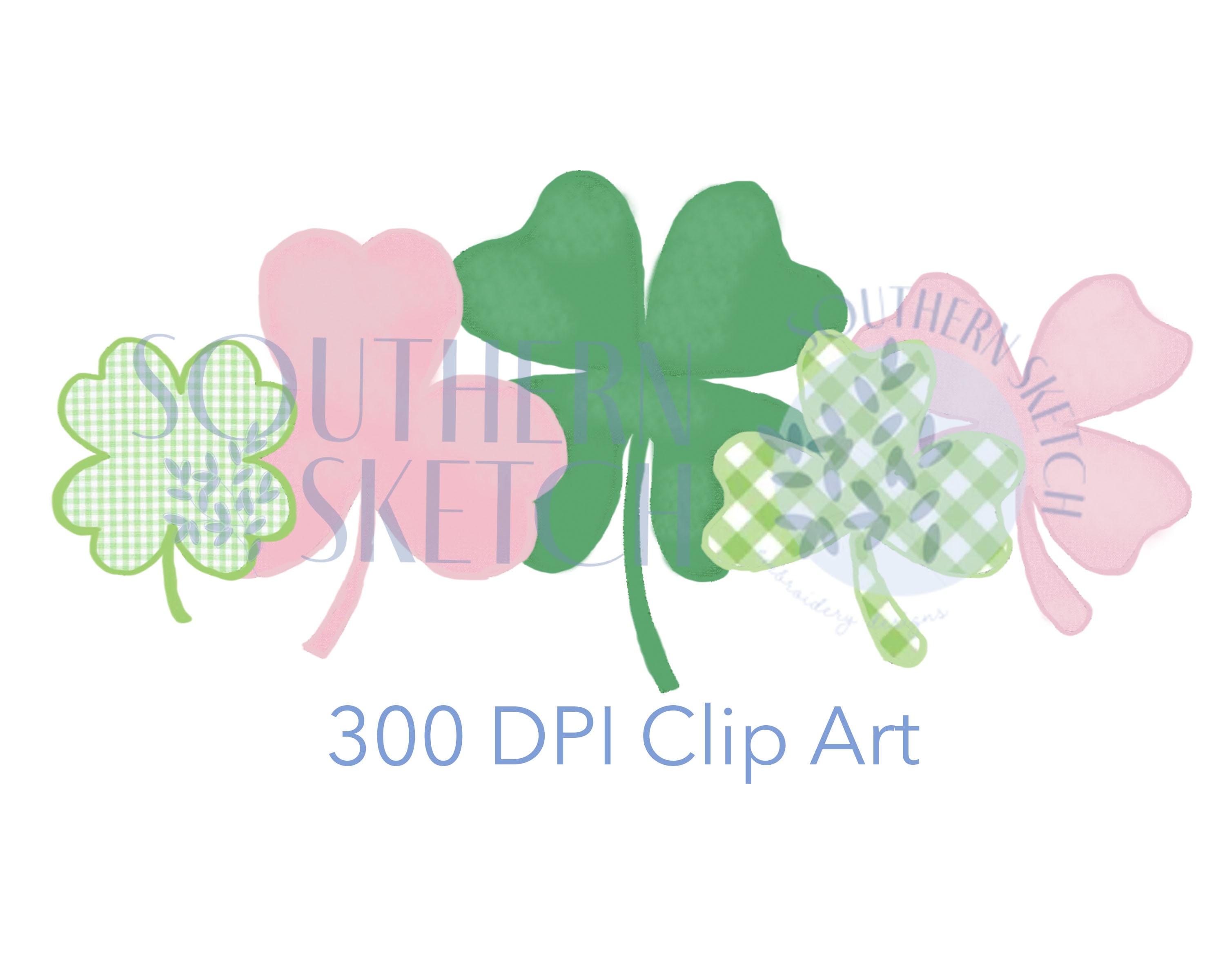 Pink Shamrock Clovers St. Patrick's Day Instant Digital - Etsy