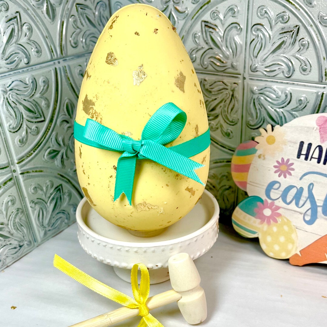 Easter Breakable LARGE Chocolate Egg FILLED W/ Easter Candy. Comes W/ Hammer & Sweet Gift Box ...