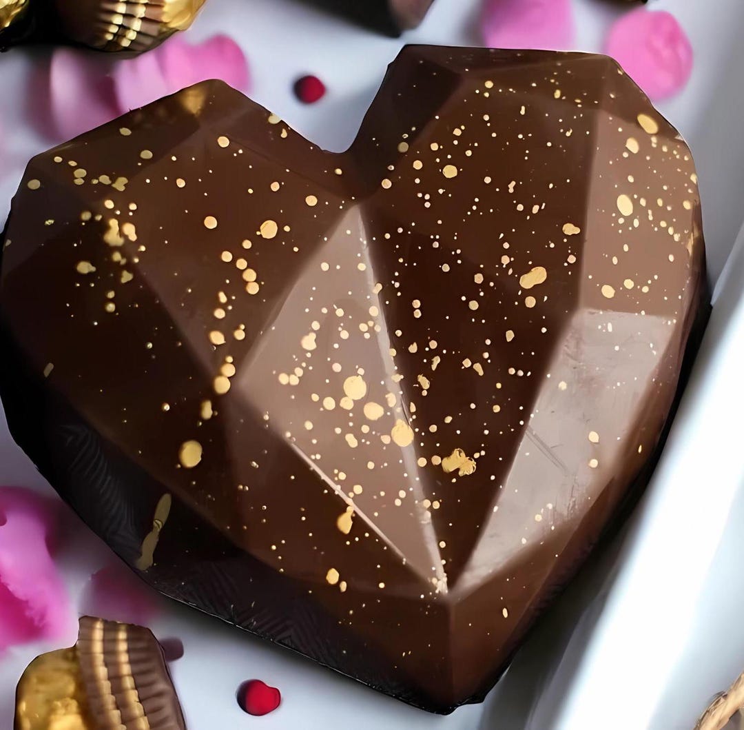 Breakable Heart - HUGE (6x6) Gourmet Ghirardelli Chocolate Shell Filled ...