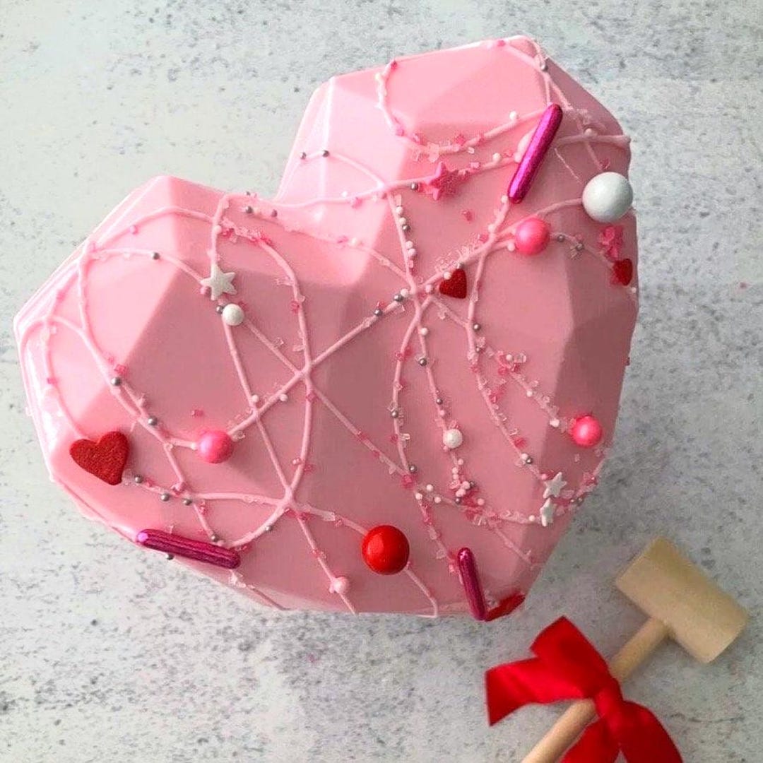 Breakable Valentines Heart - HUGE (6x6) Gourmet Ghirardelli Chocolate ...