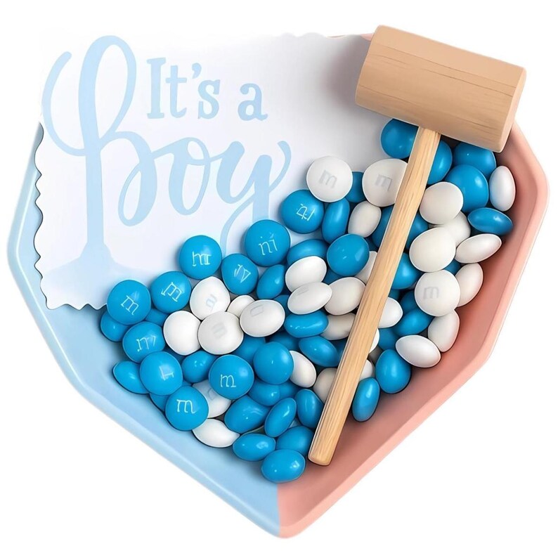 Gender Reveal Breakable Chocolate Heart – Pink & Blue Smash Heart With ...