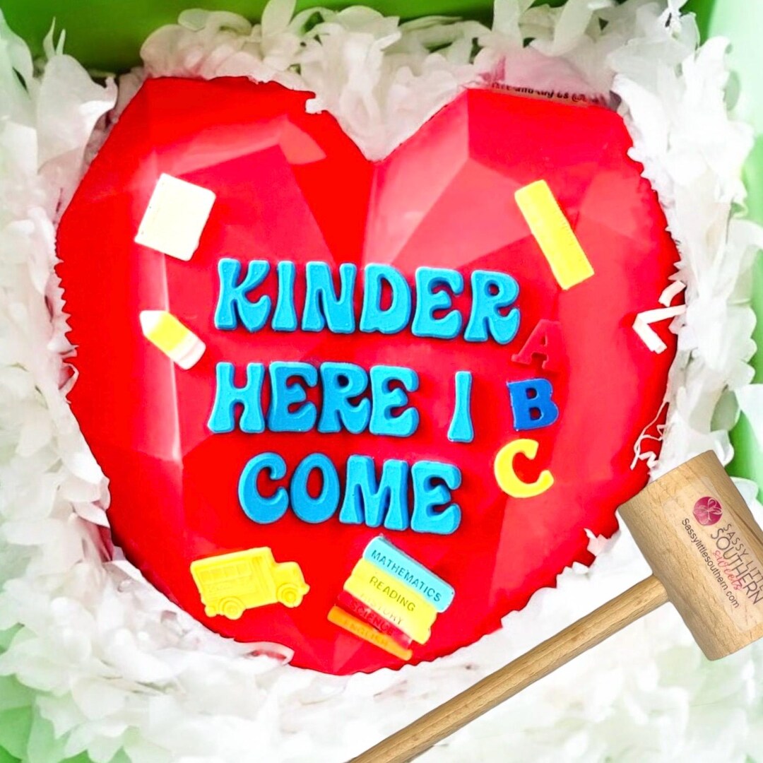Back to School - Breakable Chocolate Heart | 6x6 | Choice of Candy ...