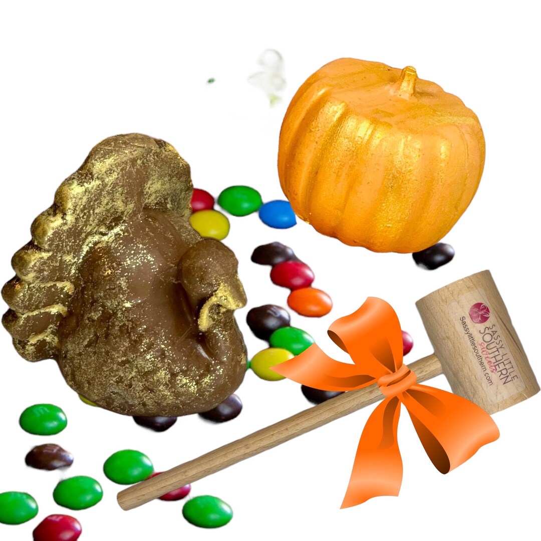 Chocolate Breakable Turkey & Pumpkin Filled W/ Candy 4-pk. Thanksgiving ...