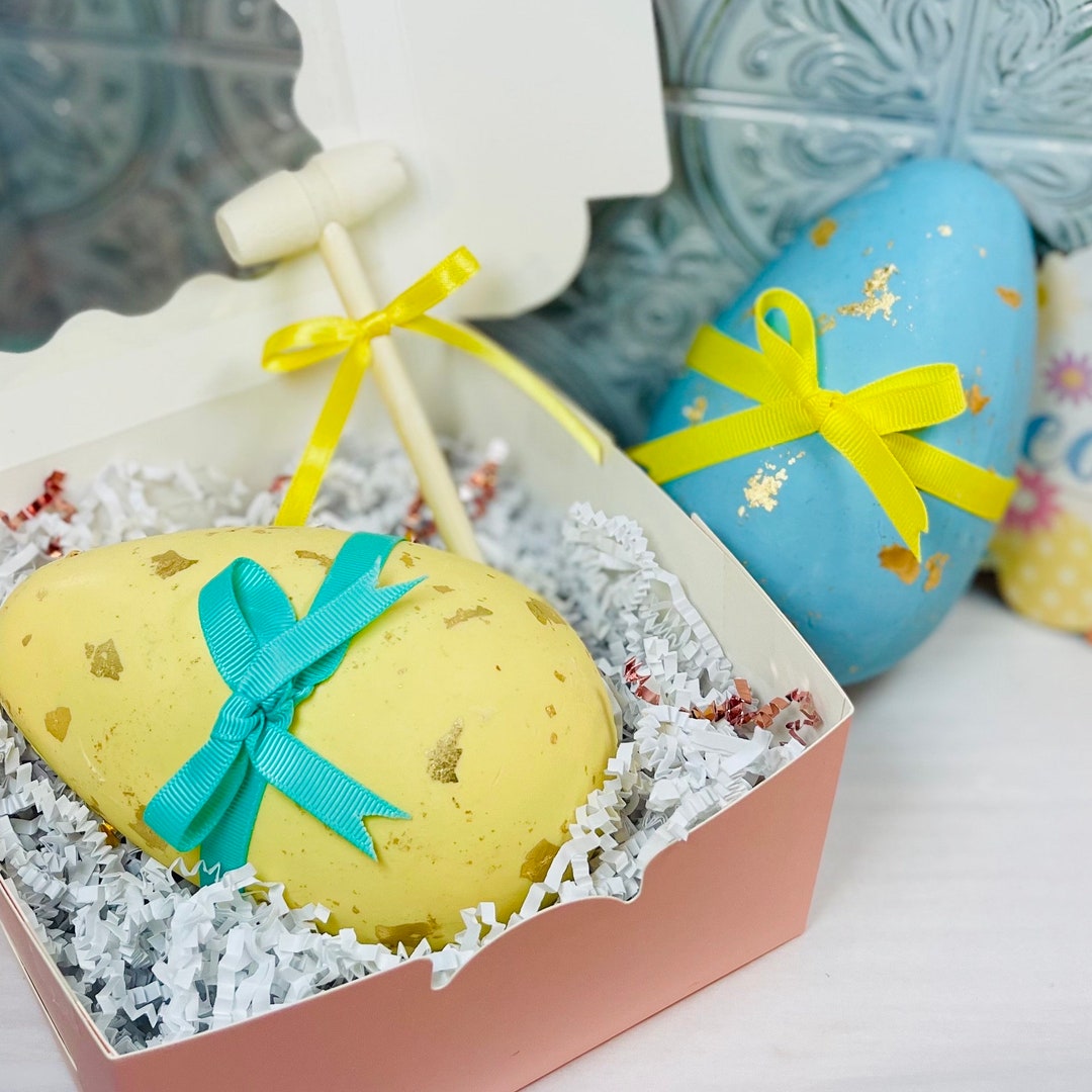 Easter Breakable LARGE Chocolate Egg FILLED W/ Easter Candy. Comes W/ Hammer & Sweet Gift Box ...