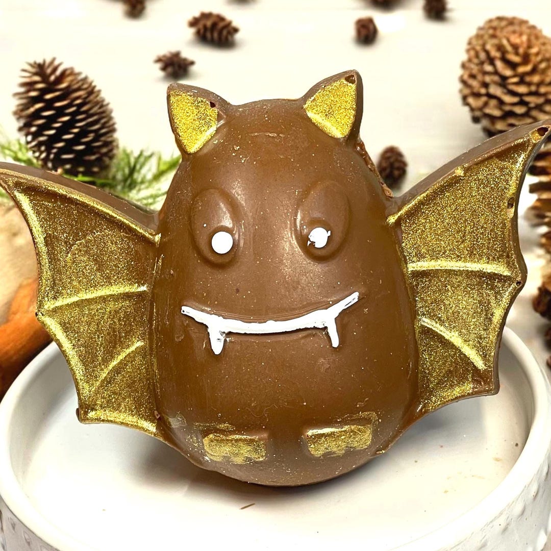 Chocolate Breakable Halloween Bat Filled W/ Candy. Wooden Hammer ...