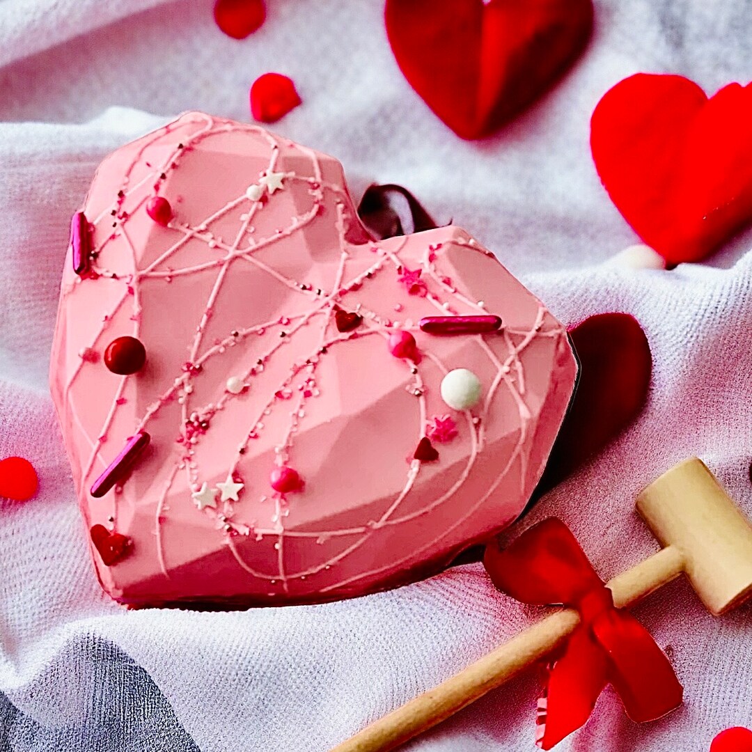 Breakable Valentines Heart - HUGE (6x6) Gourmet Ghirardelli Chocolate ...